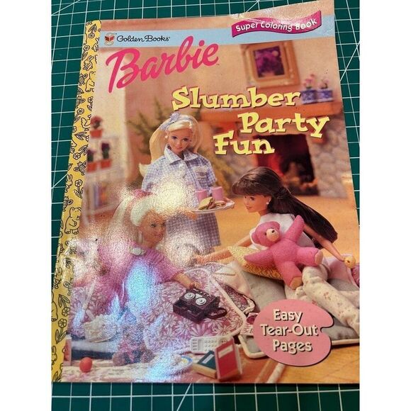 Golden Books | Toys | Vintagebarbie Slumber Party Fun Coloring Book | Poshmark